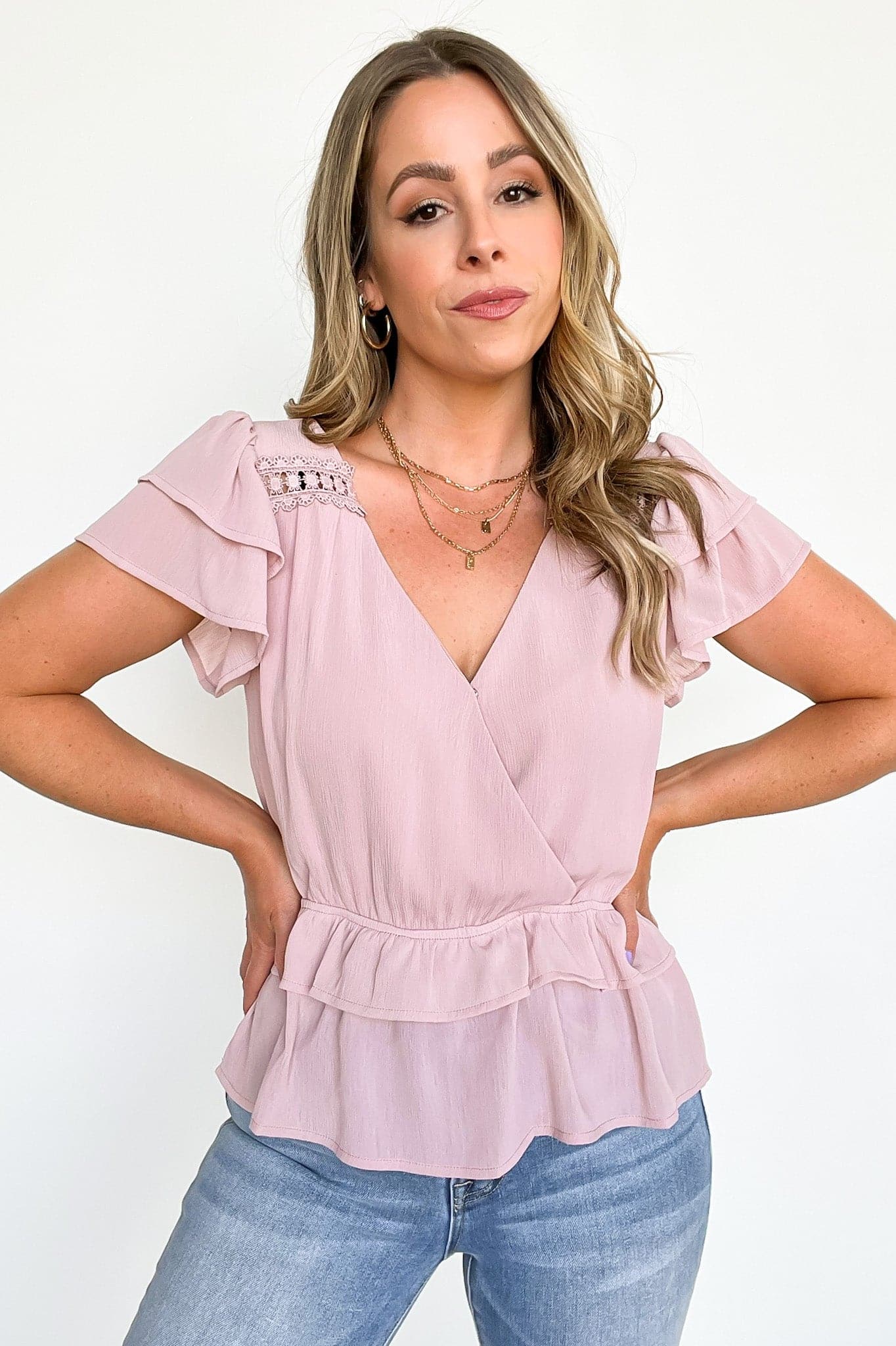 Alaynah Ruffle Surplice Top - FINAL SALE · Madison + Mallory