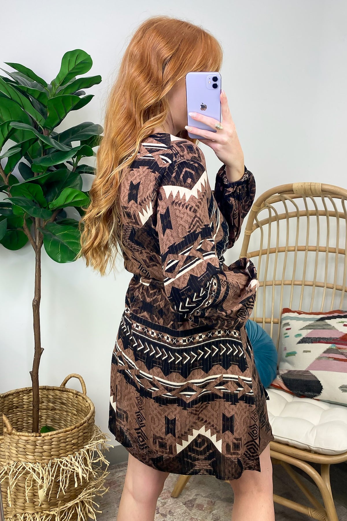 Emberlie Geo Print Belted Dress - FINAL SALE · Madison + Mallory