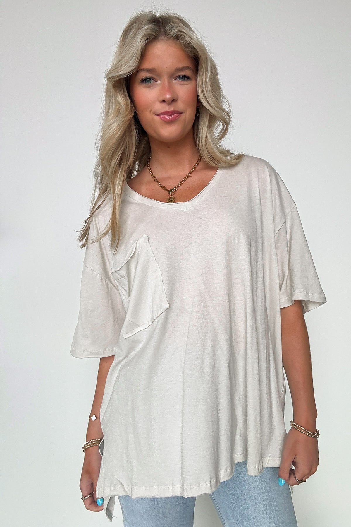 Kamree Oversized Raw Edge Pocket Top - BACK IN STOCK · Madison + Mallory