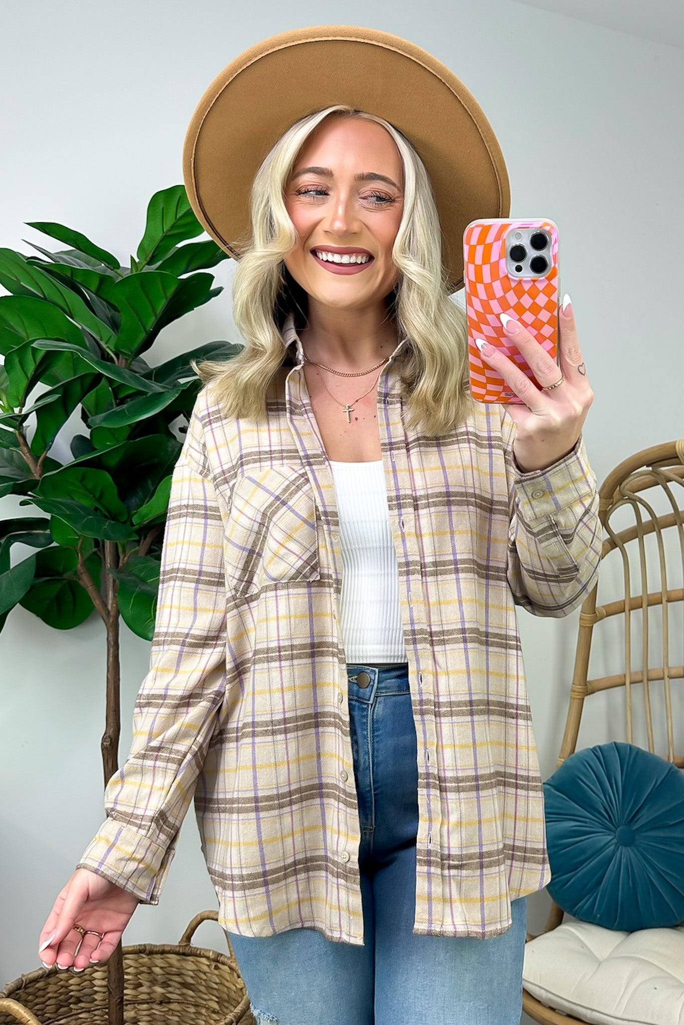 Leannah Button Down Plaid Top - FINAL SALE · Madison + Mallory