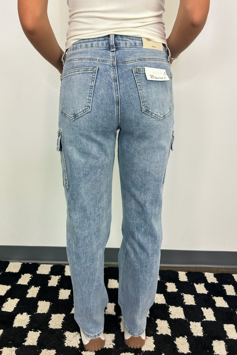 Miya High Rise Cargo Dad Jeans - FINAL SALE · Madison + Mallory