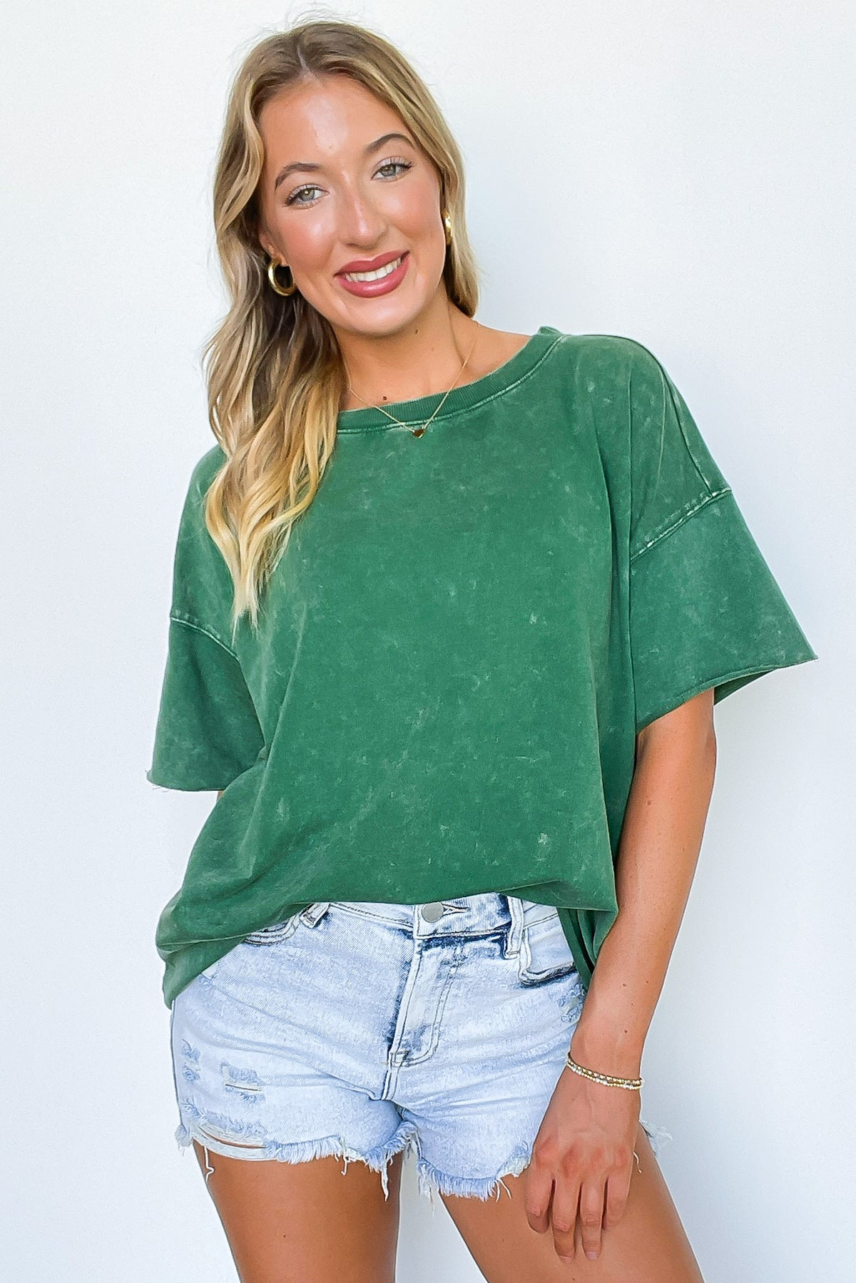 Serene Escapes Acid Wash Raw Edge Relaxed Fit Top - BACK IN STOCK ...