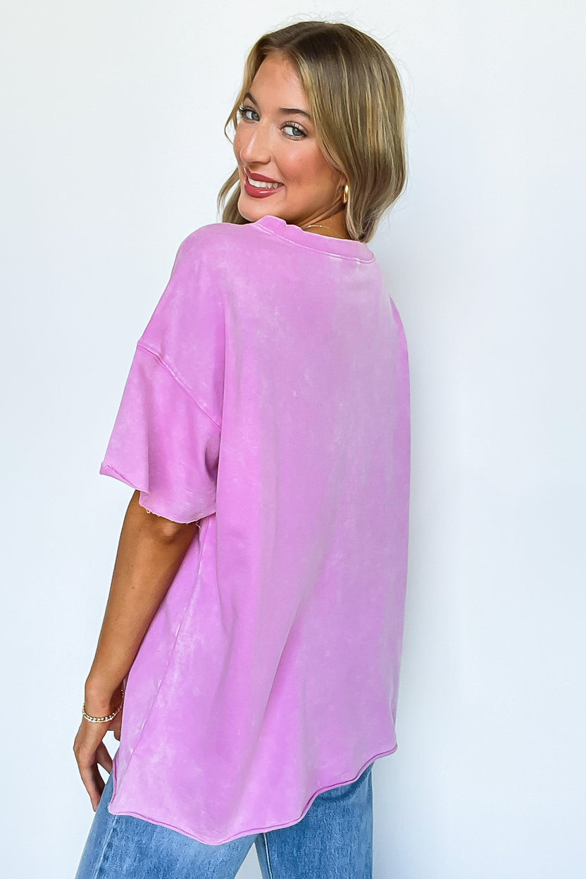 Serene Escapes Acid Wash Raw Edge Relaxed Fit Top - BACK IN STOCK · Madison + Mallory