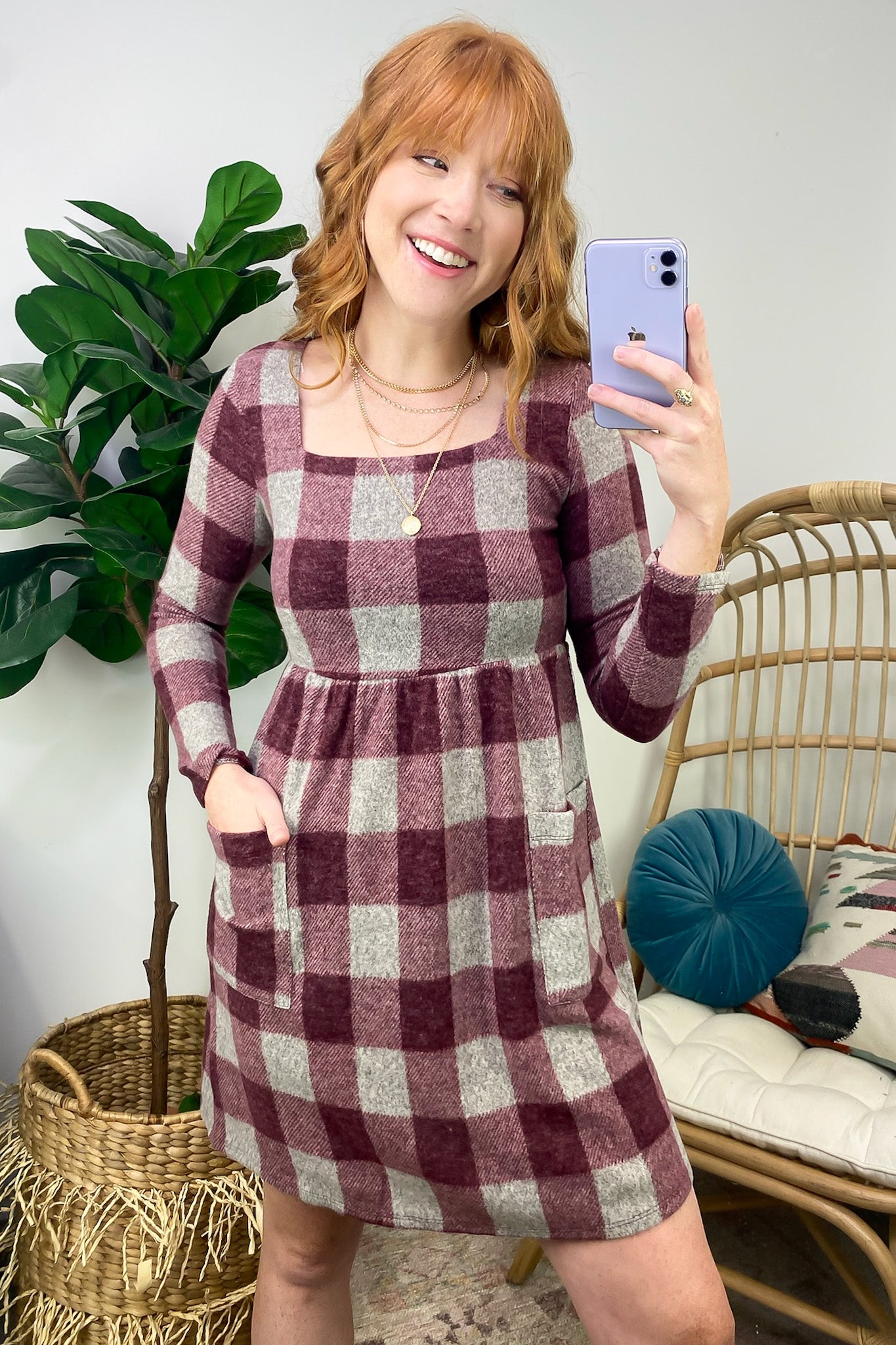 Zenitha Plaid Pocket Dress - FINAL SALE · Madison + Mallory