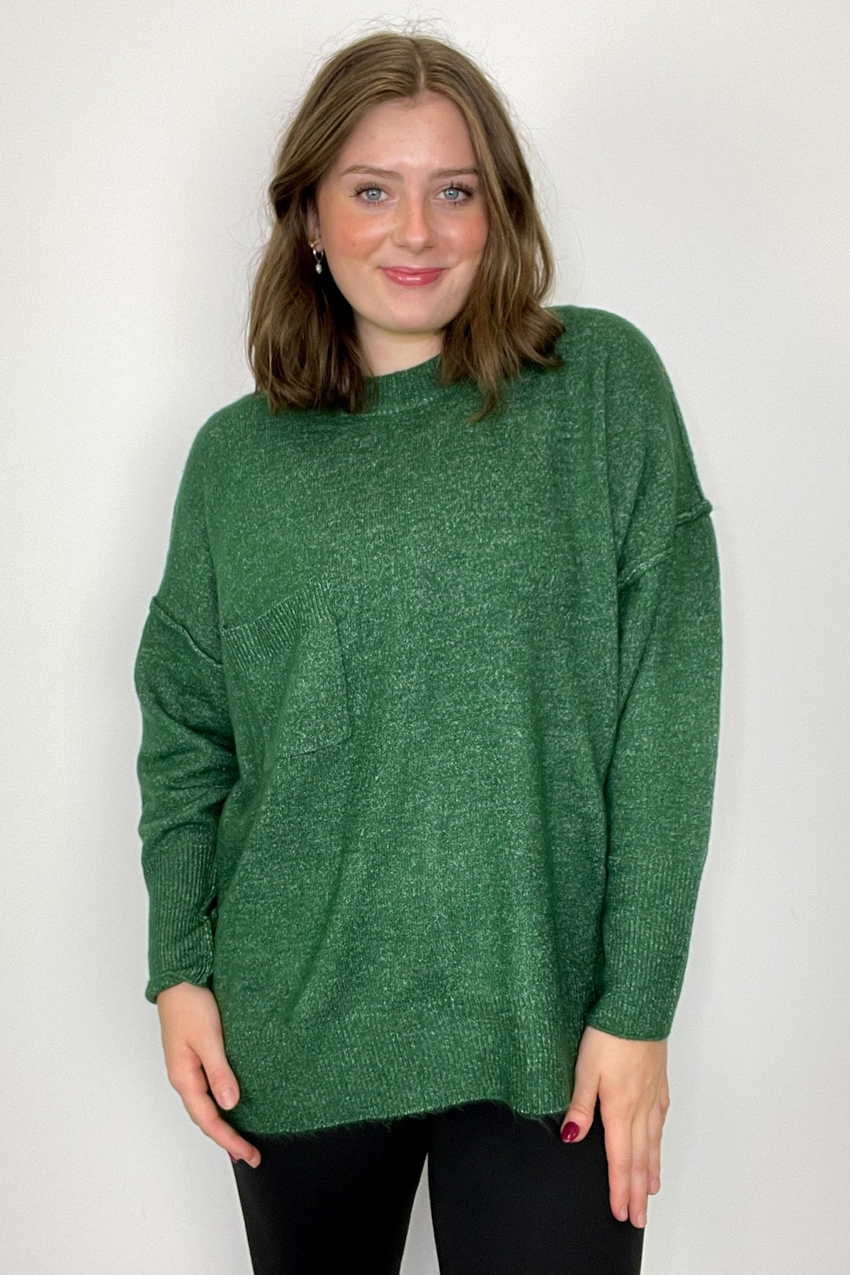 Soft Horizon High Low Hem Pocket Sweater - BACK IN STOCK · Madison ...