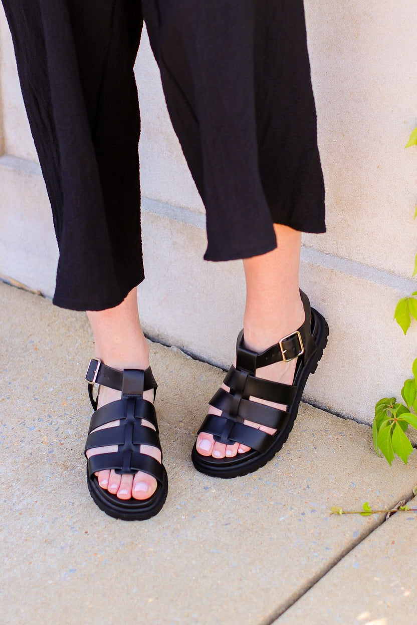 Leading Step Strappy Lug Sole Sandals - FINAL SALE · Madison + Mallory