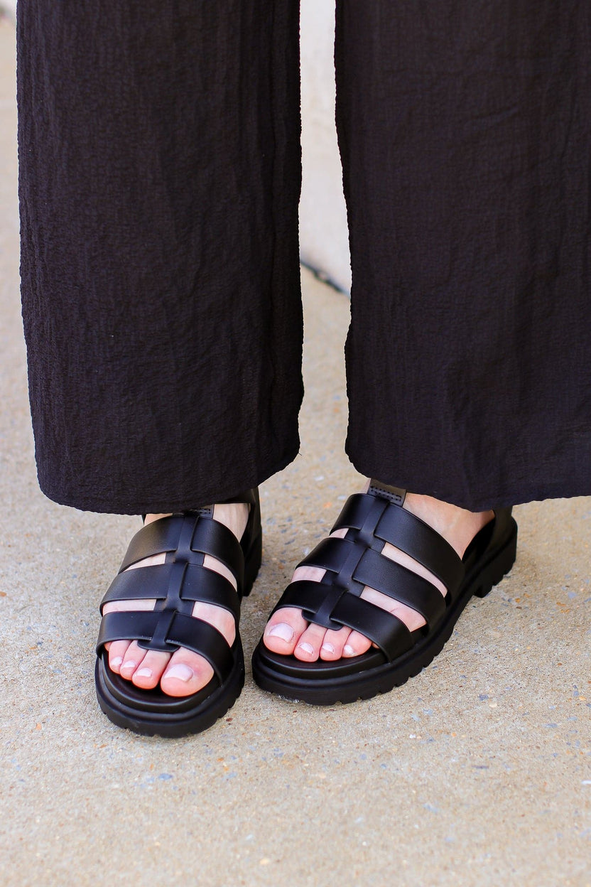 Leading Step Strappy Lug Sole Sandals - FINAL SALE · Madison + Mallory